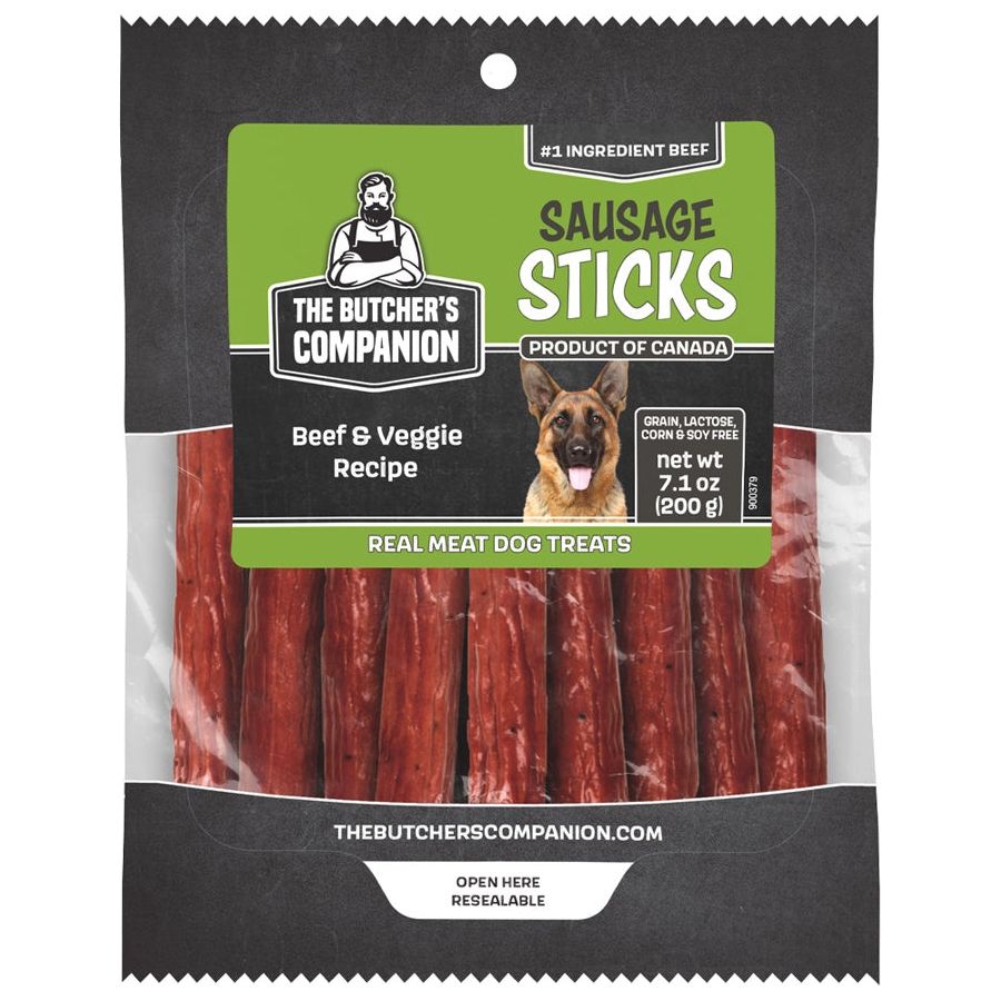 Butcher's Companion Dog Sausage Sticks Beef & Veg 5.29 oz